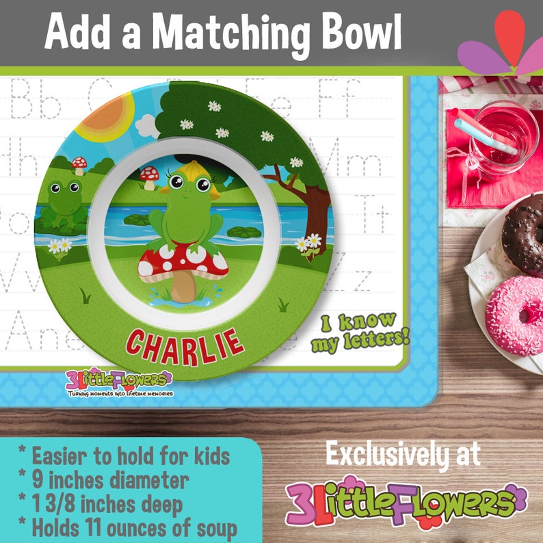 Frogs Plate and Bowl Personalized Plastic Children Plate | Etsy