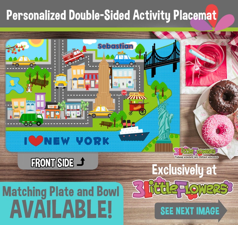 New York Placemat United States Map Placemat Personalized | Etsy