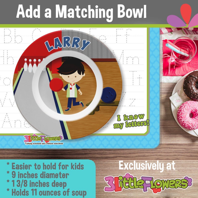Bowling Plate and Bowl Set Personalized Plastic Children - Etsy