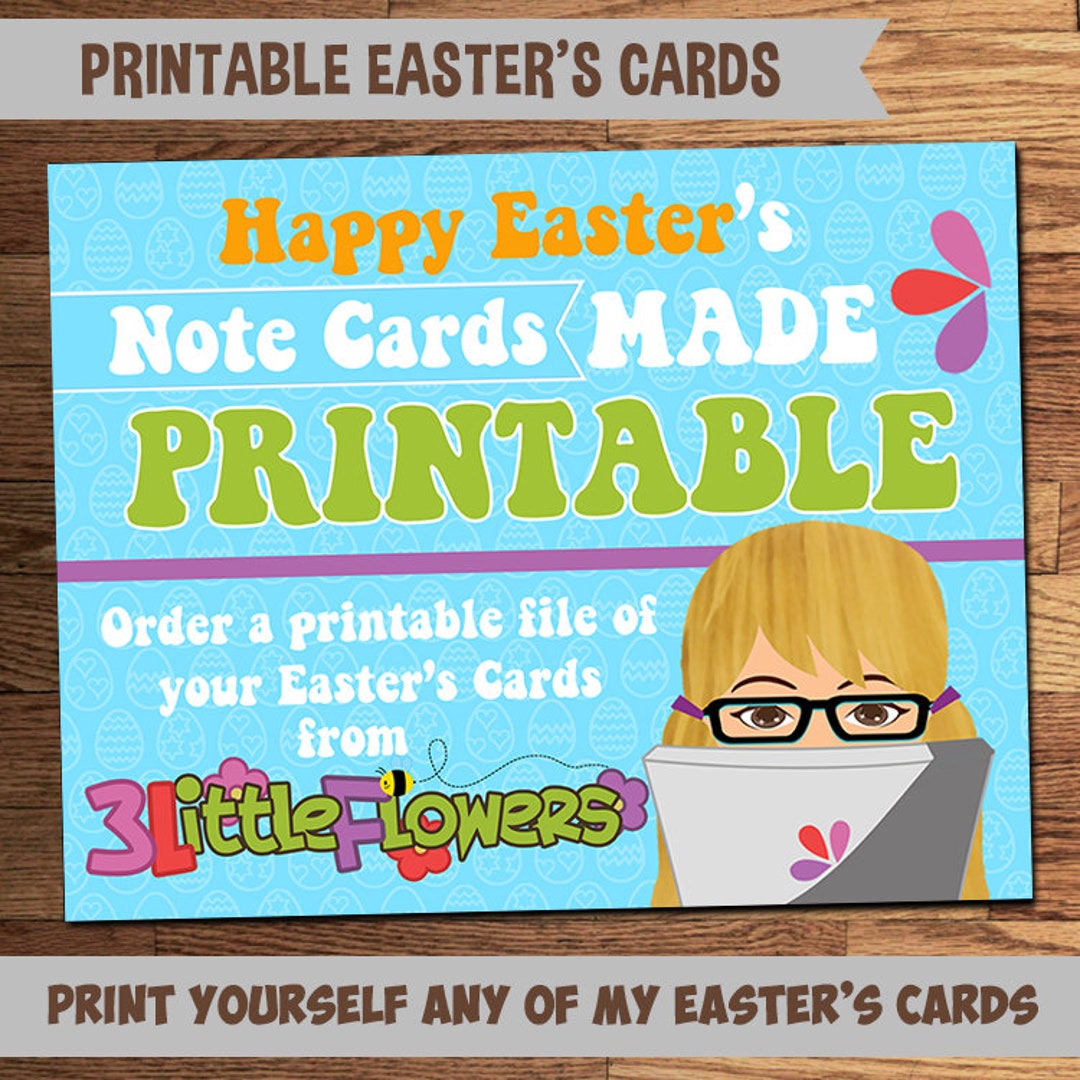 PRINTABLE Easter Note Cards Personalized Easter Cards for Kids ...