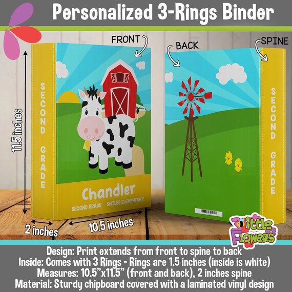 Personalized Cow Binder - Personalized 3 Ring Binder 2 inches ...