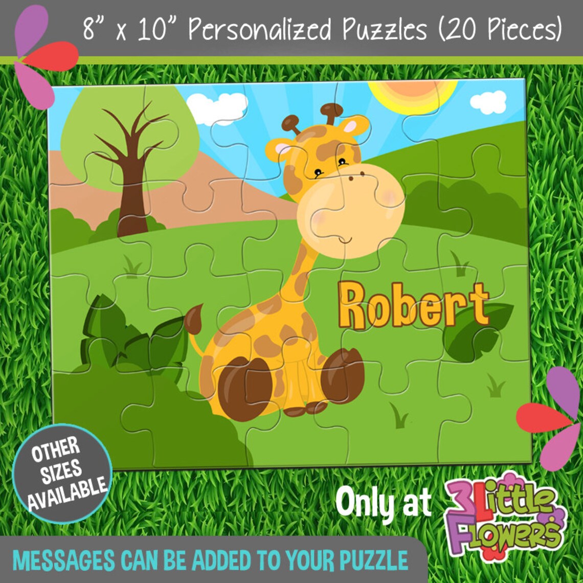 Baby Giraffe Puzzle Personalized 8 x 10 Puzzle | Etsy