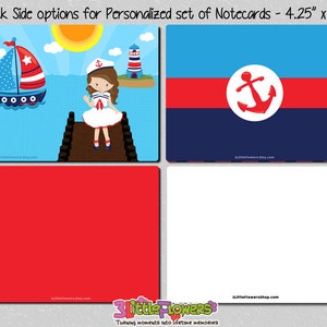 Nautical Note Cards Set of Personalized Note Cards 4.25 X - Etsy