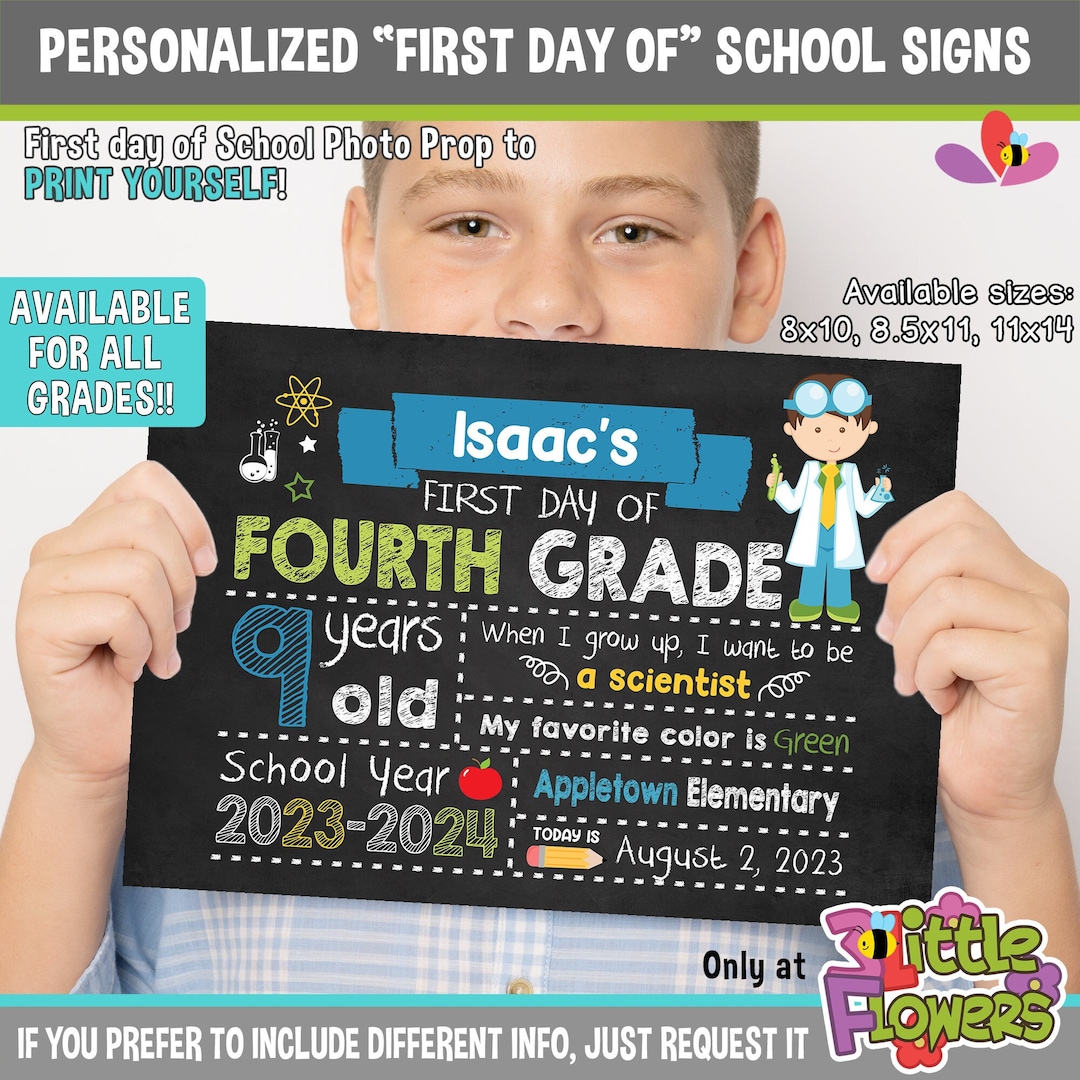 Scientist First Day of School Sign - Printable First Day of School ...