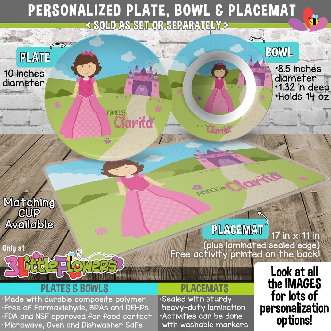 Personalized Princess Plate and Bowl Set - Personalized Plastic ...