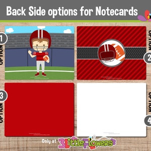 Football Player Note Cards - Set of Personalized Note Cards - Double ...