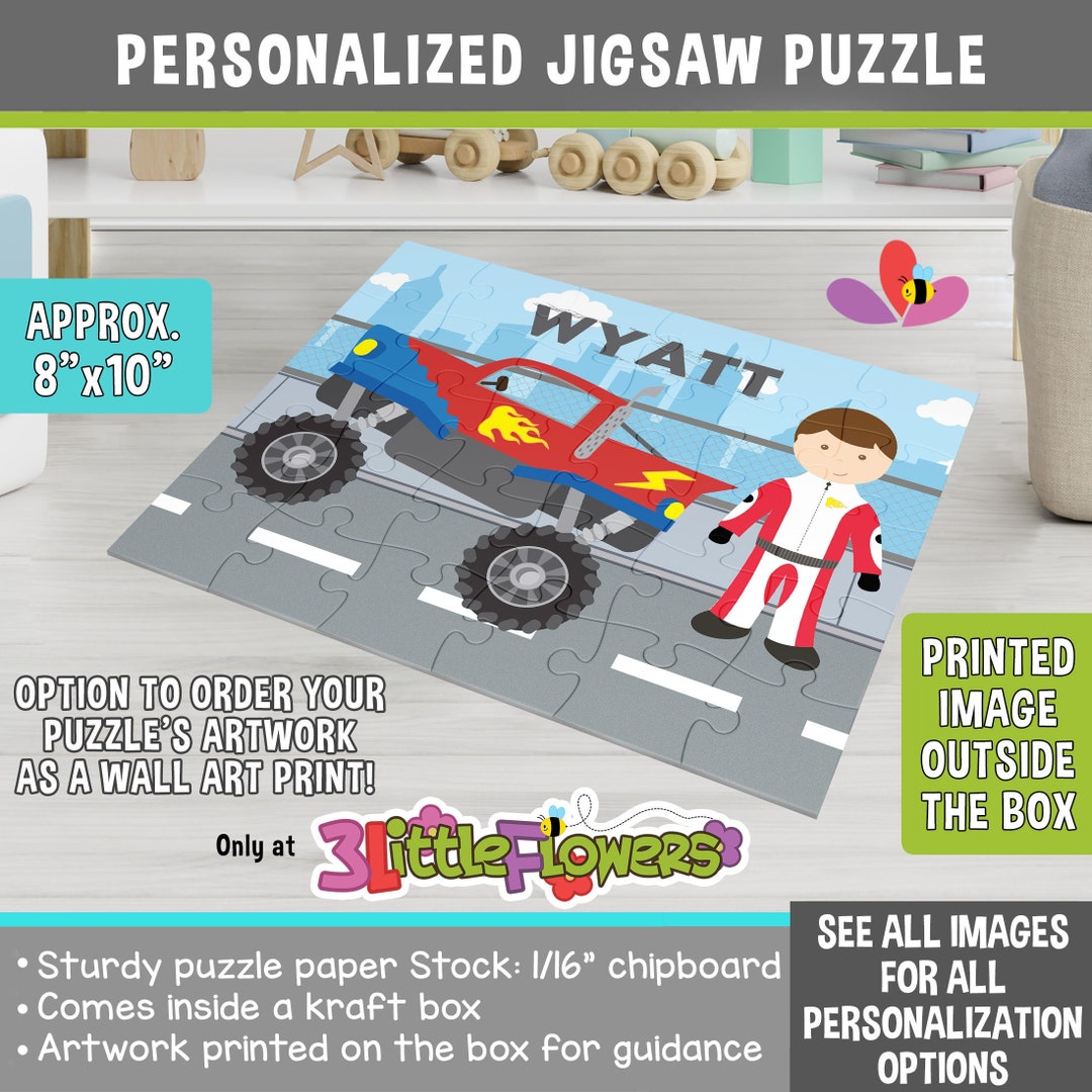 Personalized Monster Truck Puzzle - Personalized 8 X 10" Puzzle ...