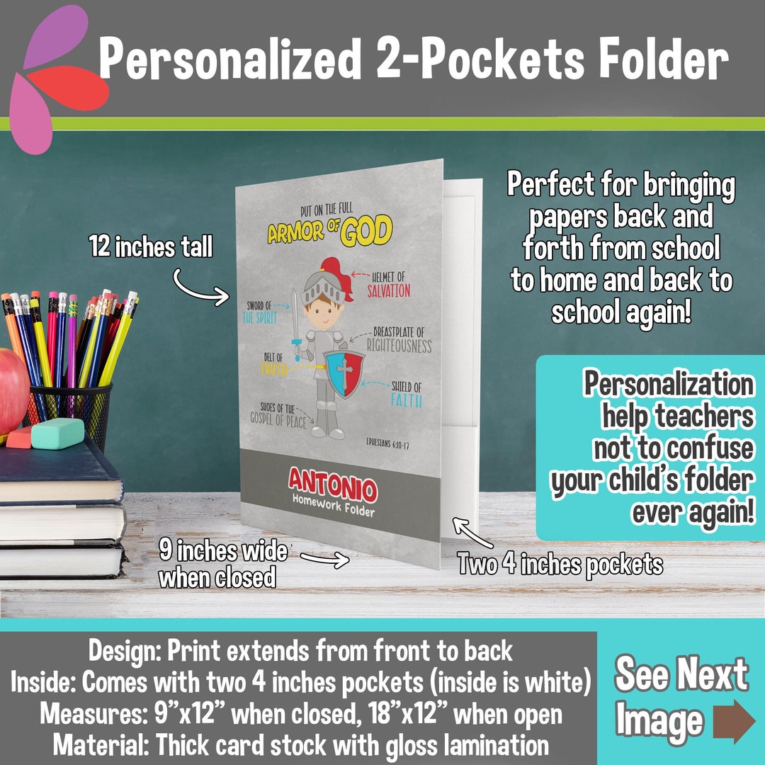 Personalized Armor of God Folder Personalized 2 Pockets Folder ...