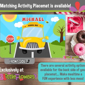 Personalized School Bus Plate and Bowl Set Personalized - Etsy