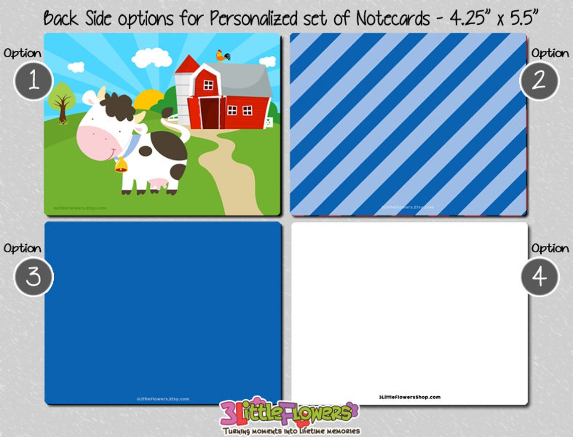 Cow Note Cards Set of Personalized Note Cards 4.25 X 5.5 | Etsy