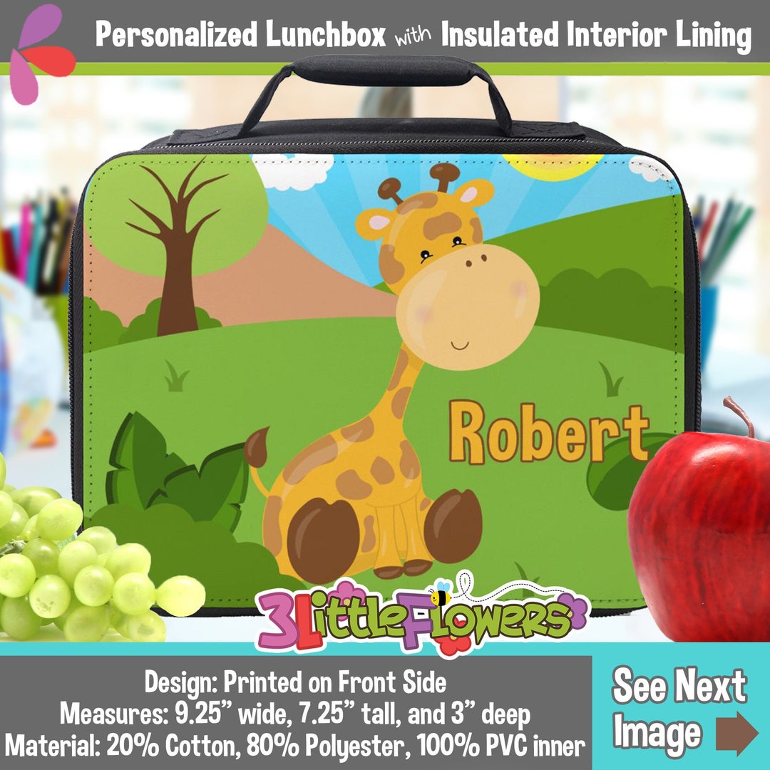 Personalized Giraffe Lunchbox Personalized Polyester Lunch Box ...