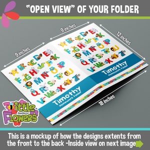 Personalized Alphabet Animals Folder - Personalized 2 Pockets Folder ...