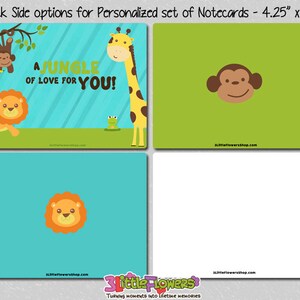 Jungle Note Cards Set of Personalized Note Cards 4.25 X - Etsy