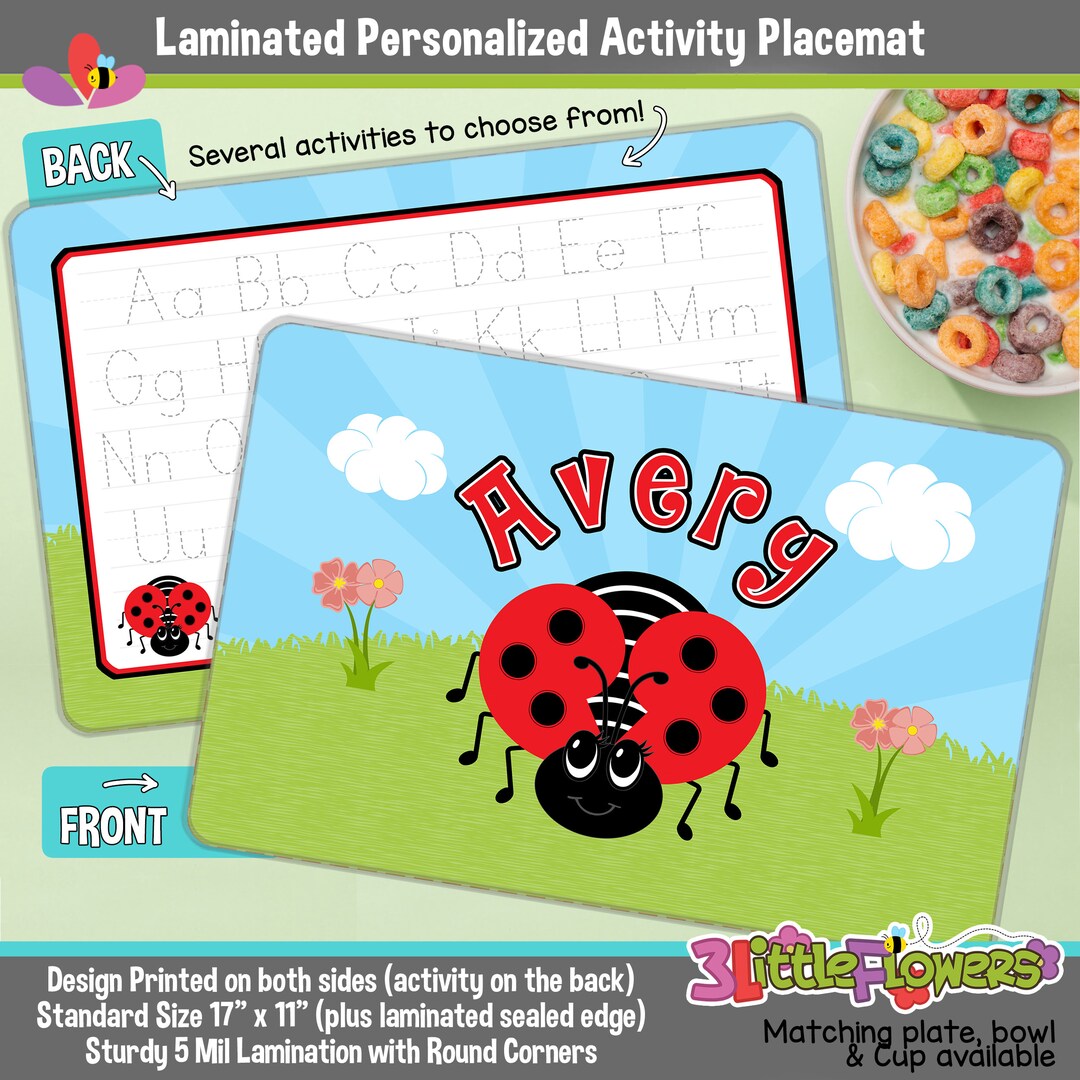 Personalized Ladybug Placemat - Personalized Placemat for Kids ...