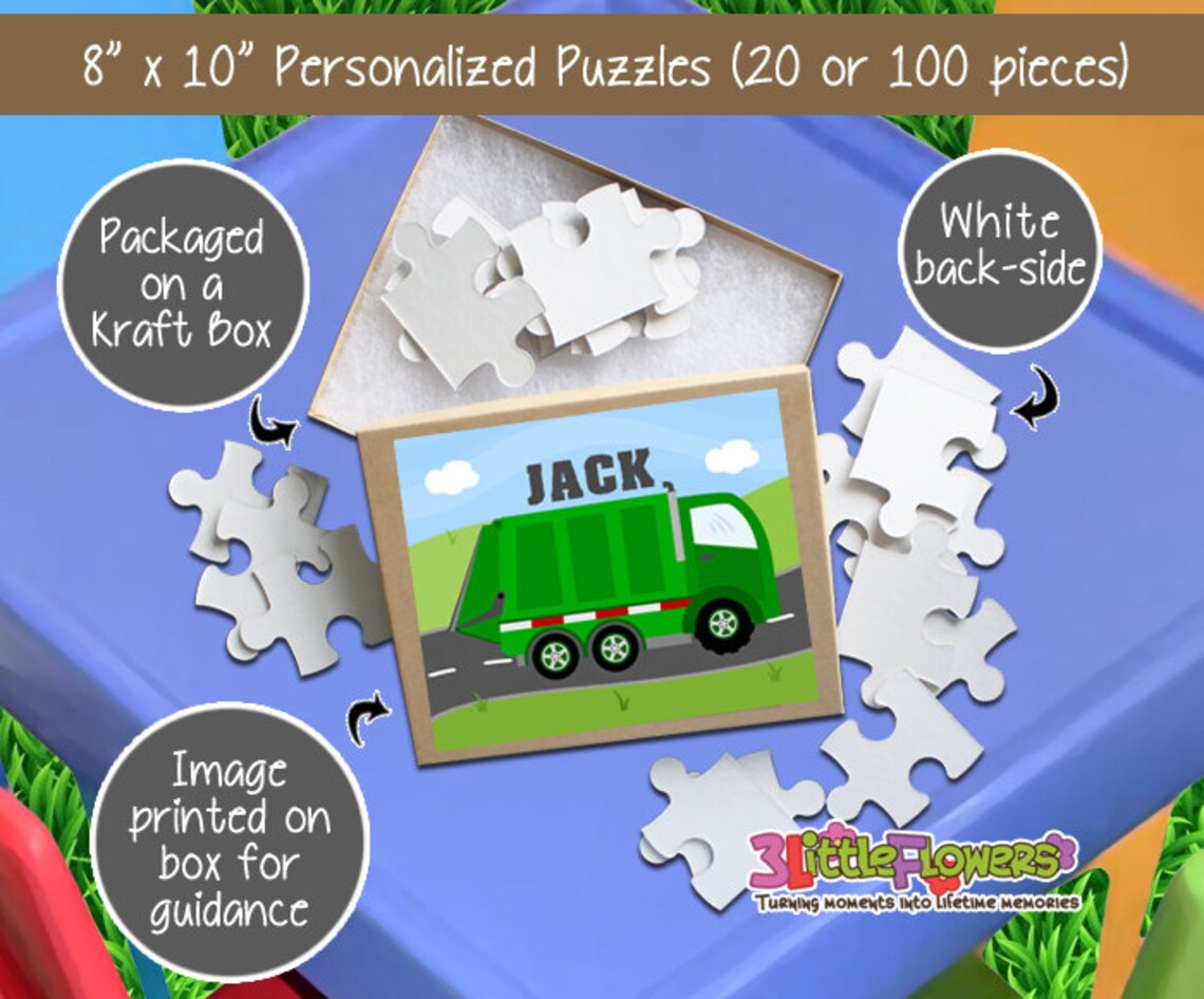 Personalized Garbage Truck Puzzle Personalized 8 X 10 | Etsy
