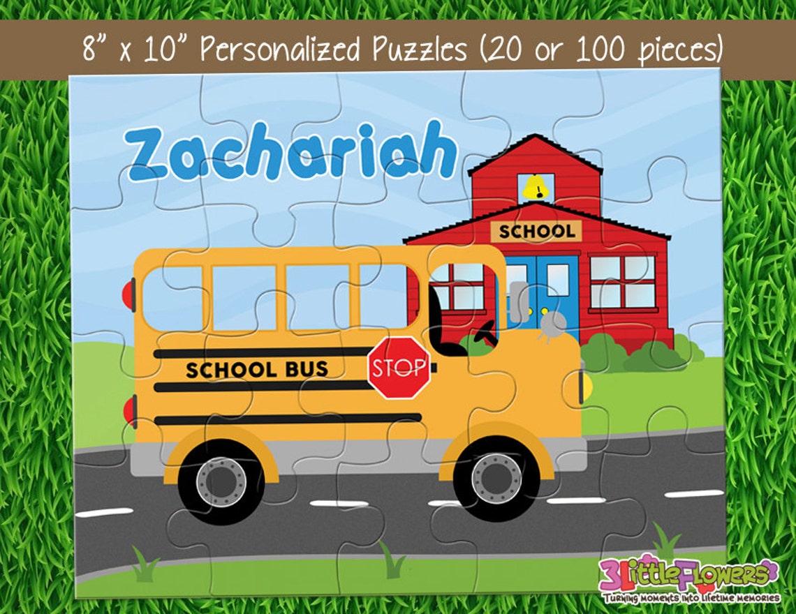 Personalized School Bus Puzzle Personalized 8 X | Etsy
