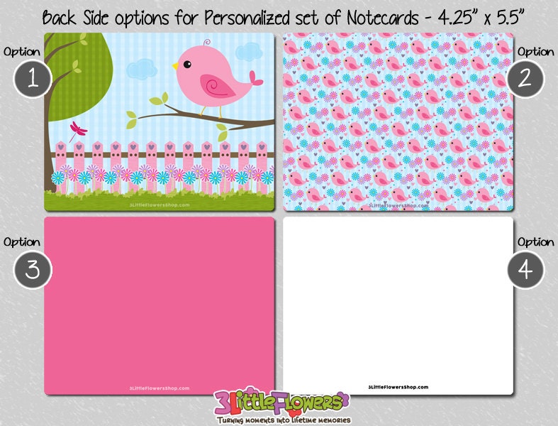 Bird Note Cards Set of Personalized Note Cards 4.25 x | Etsy