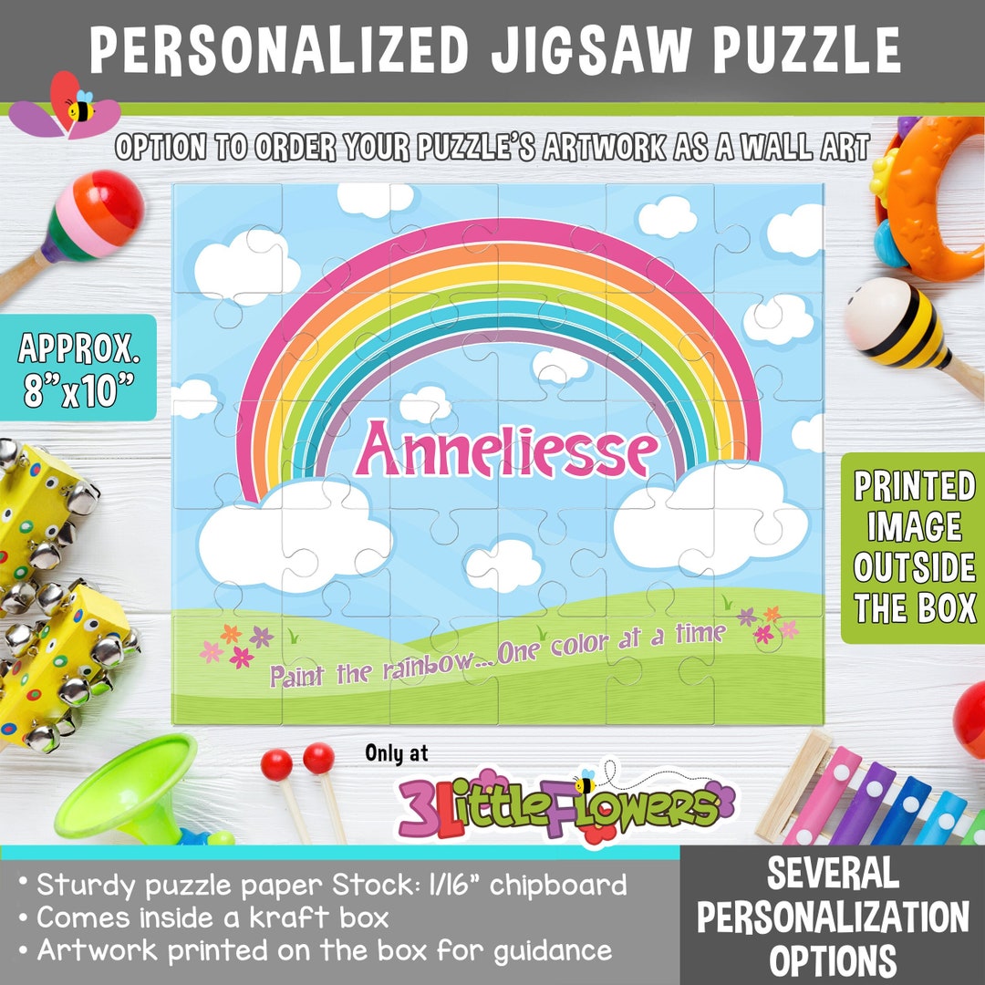Personalized Rainbow Puzzle - Personalized 8" X 10" Puzzle ...