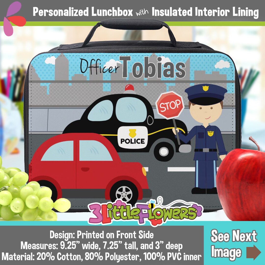 Personalized Policeman Lunchbox - Personalized Polyester Lunch Box ...