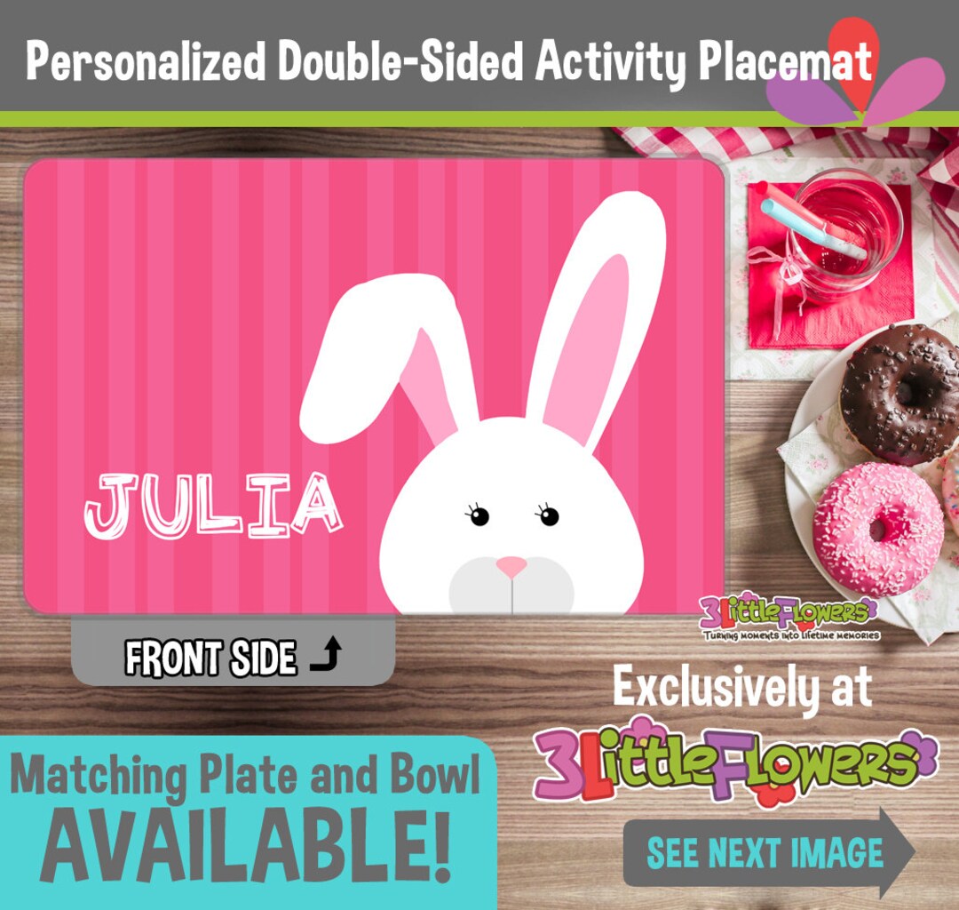 Bunny Peek A Boo Placemat Personalized Placemat for Kids - Etsy