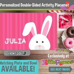 Bunny Peek A Boo Placemat Personalized Placemat for Kids | Etsy