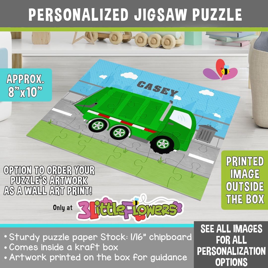 Personalized Garbage Truck Puzzle - Personalized 8 X 10" Puzzle ...