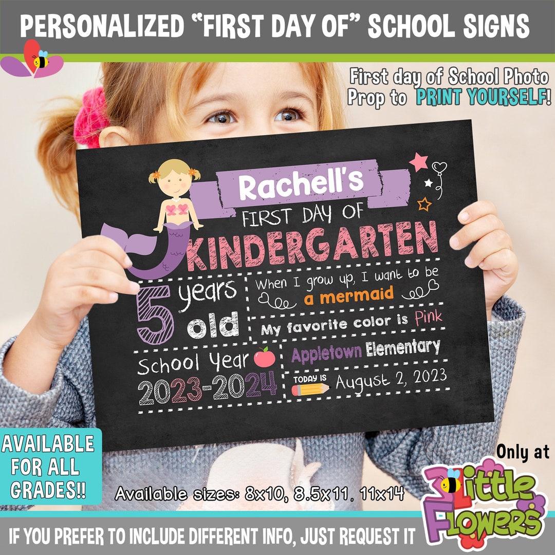 Mermaid First Day of School Sign - Printable First Day of School ...