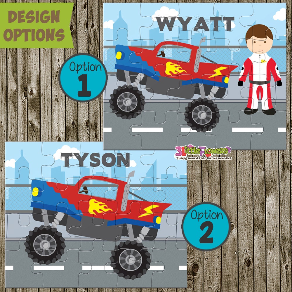 Personalized Monster Truck Puzzle Personalized 8 X 10 - Etsy