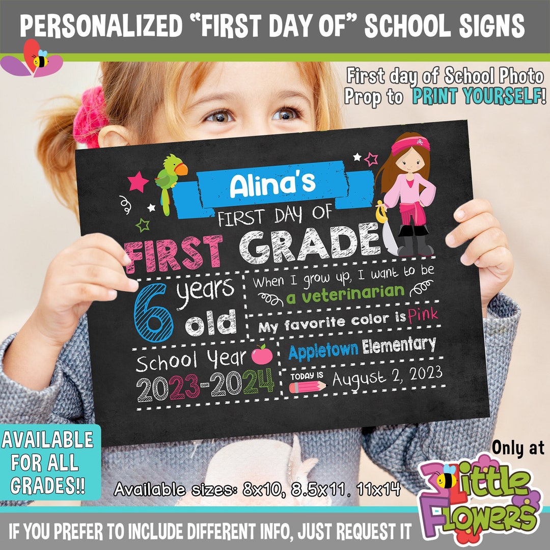 Pirate First Day of School Sign - Printable First Day of School ...