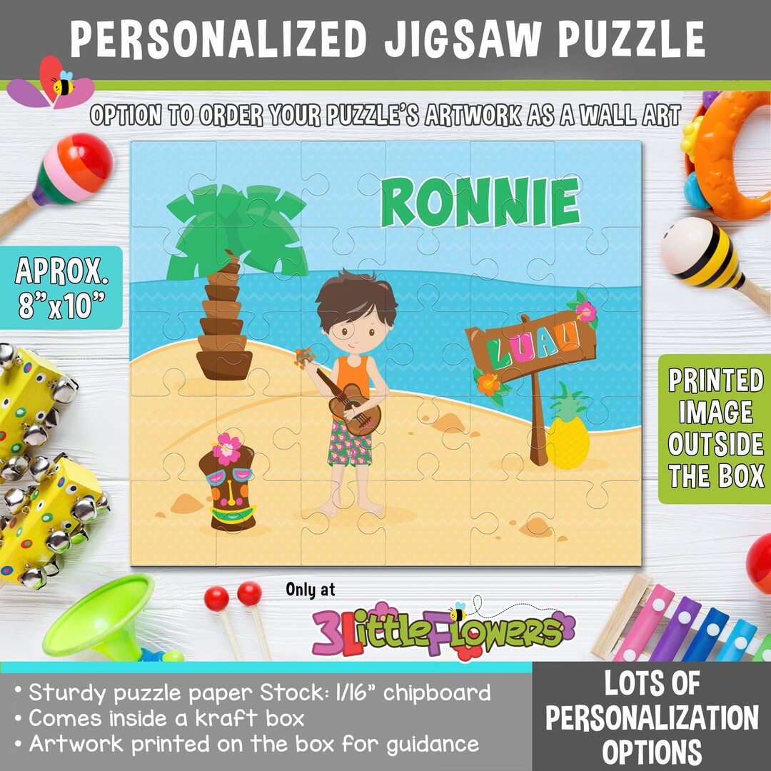 Hawaiian Puzzle - Personalized 8 X 10 Puzzle - Personalized Name Puzzle ...