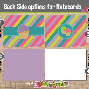 Ice Cream Note Cards - Set of Personalized Note Cards - 4.25” X 5.5 ...