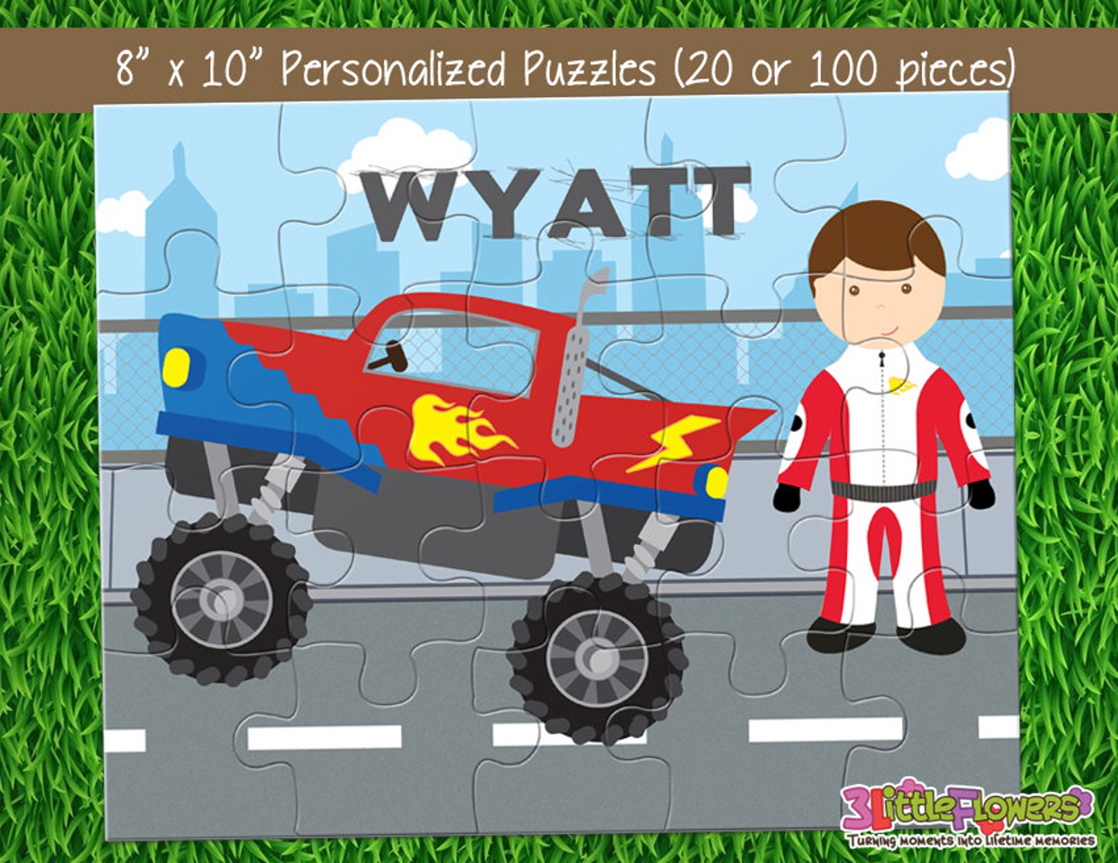 Personalized Monster Truck Puzzle Personalized 8 X 10 - Etsy