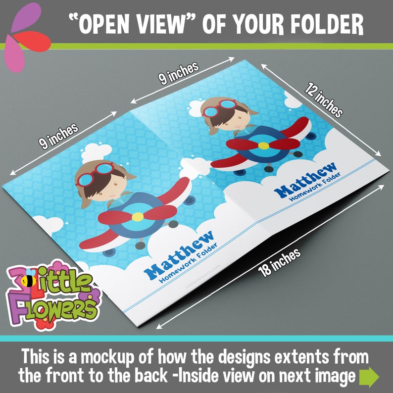 Personalized Pilot Boy Folder - Personalized 2 Pockets Folder ...