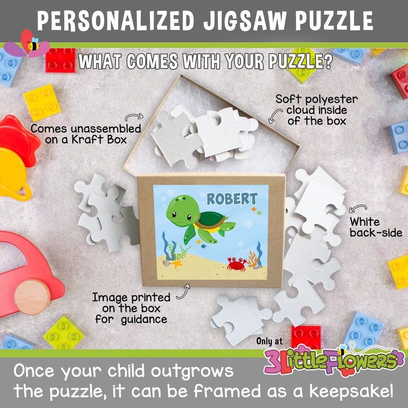 Sea Turtle Puzzle - Personalized 8" X 10" Puzzle - Personalized Name ...