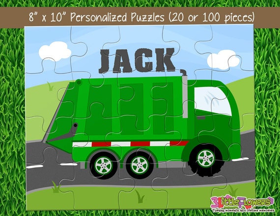 Personalized Garbage Truck Puzzle - Personalized 8 x 10" Puzzle ...