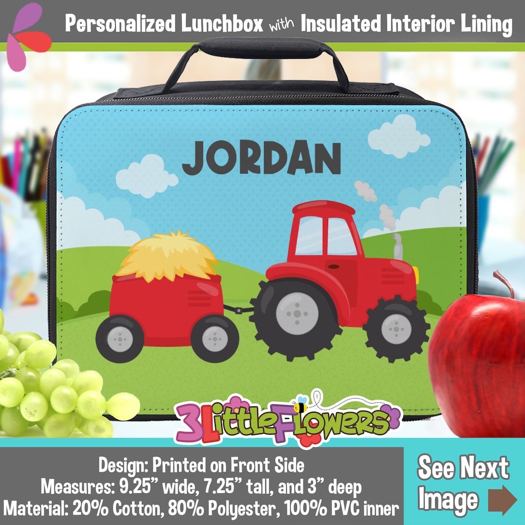Personalized Tractor Lunchbox - Personalized Polyester Lunch Box ...