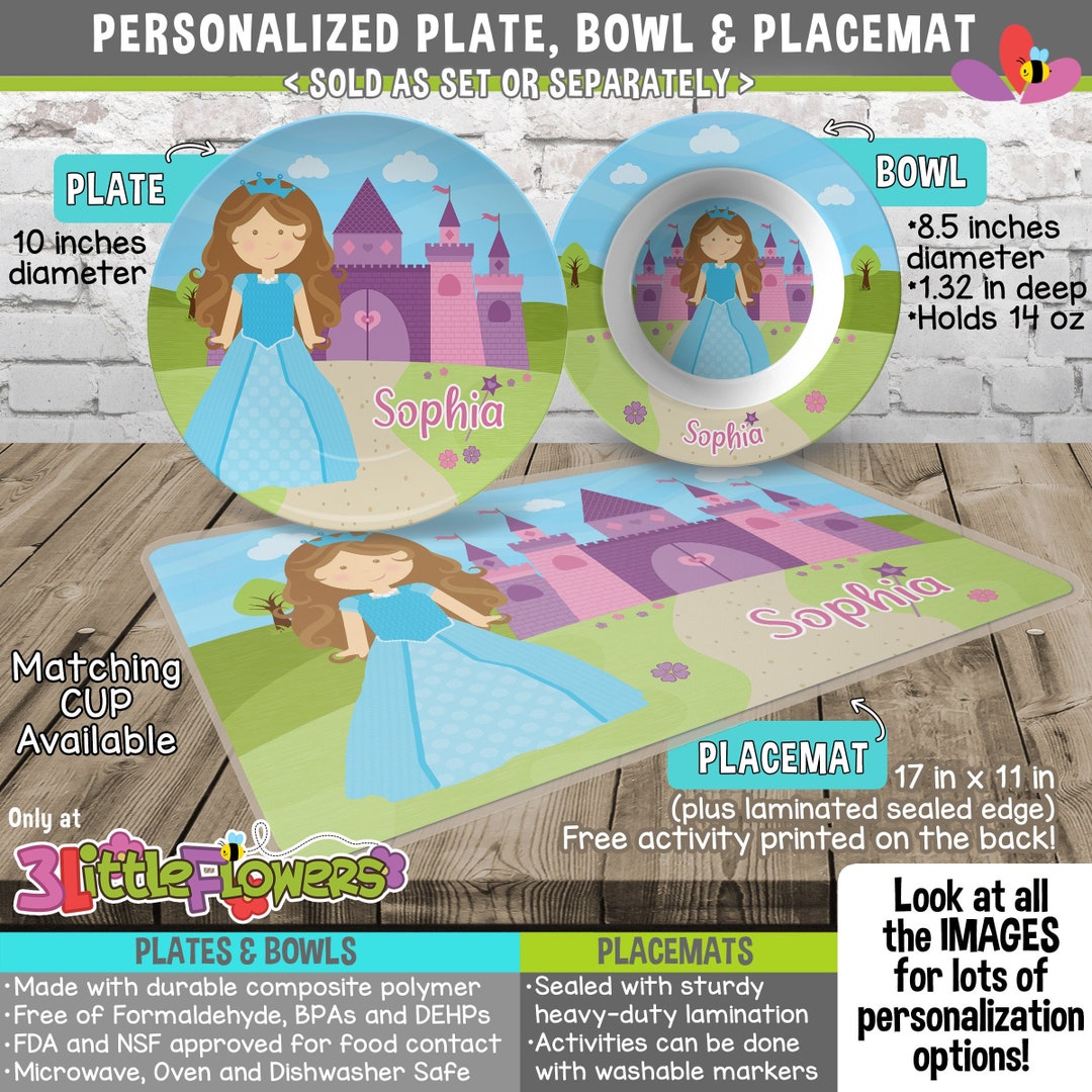 Personalized Princess Plate and Bowl Set - Personalized Plastic ...