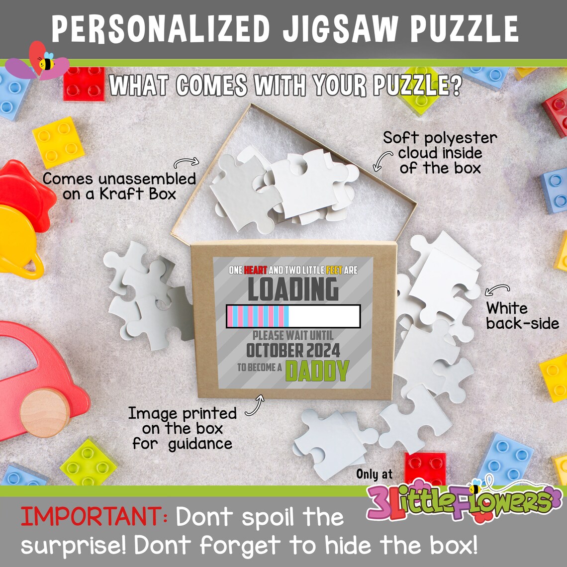 Personalized Pregnancy Announcement Puzzle - Loading Pregnancy ...