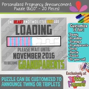 Personalized Pregnancy Announcement Puzzle Loading Pregnancy - Etsy