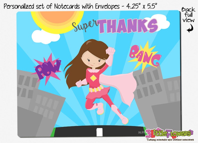 Superhero Note Cards Set of Personalized Note Cards 4.25 - Etsy