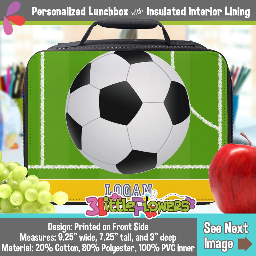 Personalized Soccer Lunchbox - Personalized Polyester Lunch Box ...