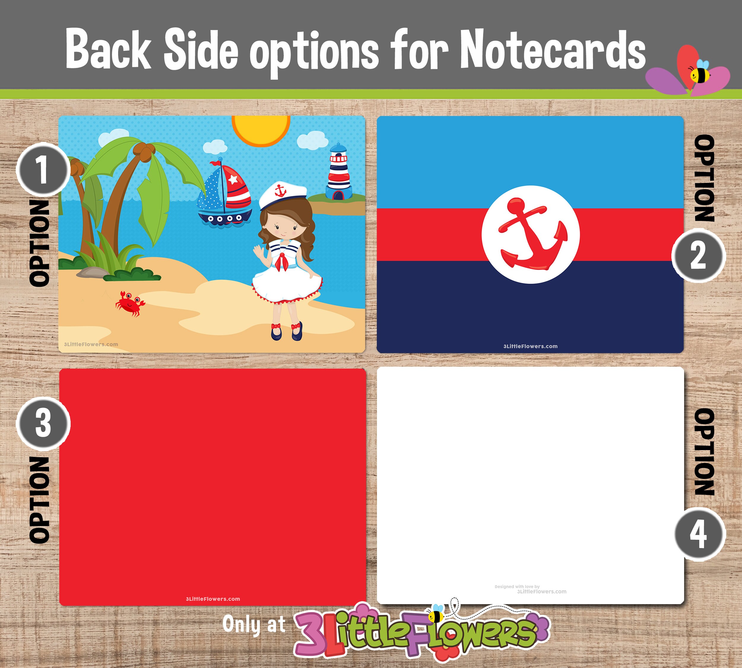Nautical Note Cards - Set of Personalized Note Cards - 4.25” X 5.5 ...