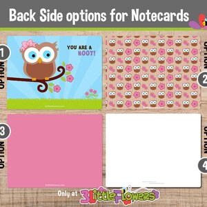 Owl Note Cards - Set of Personalized Note Cards - 4.25” X 5.5” - Double ...