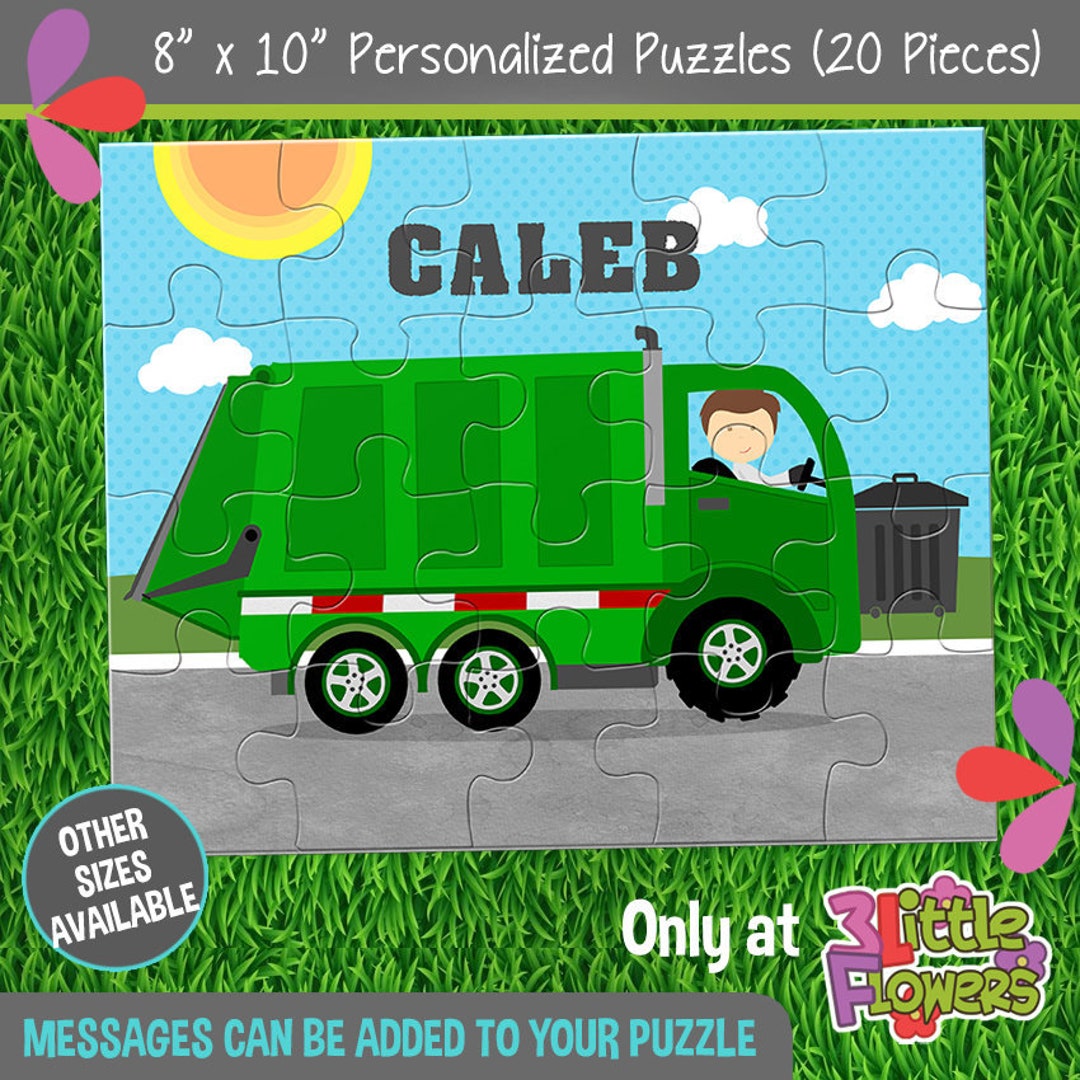 Personalized Garbage Truck Puzzle Personalized 8 X 10 - Etsy