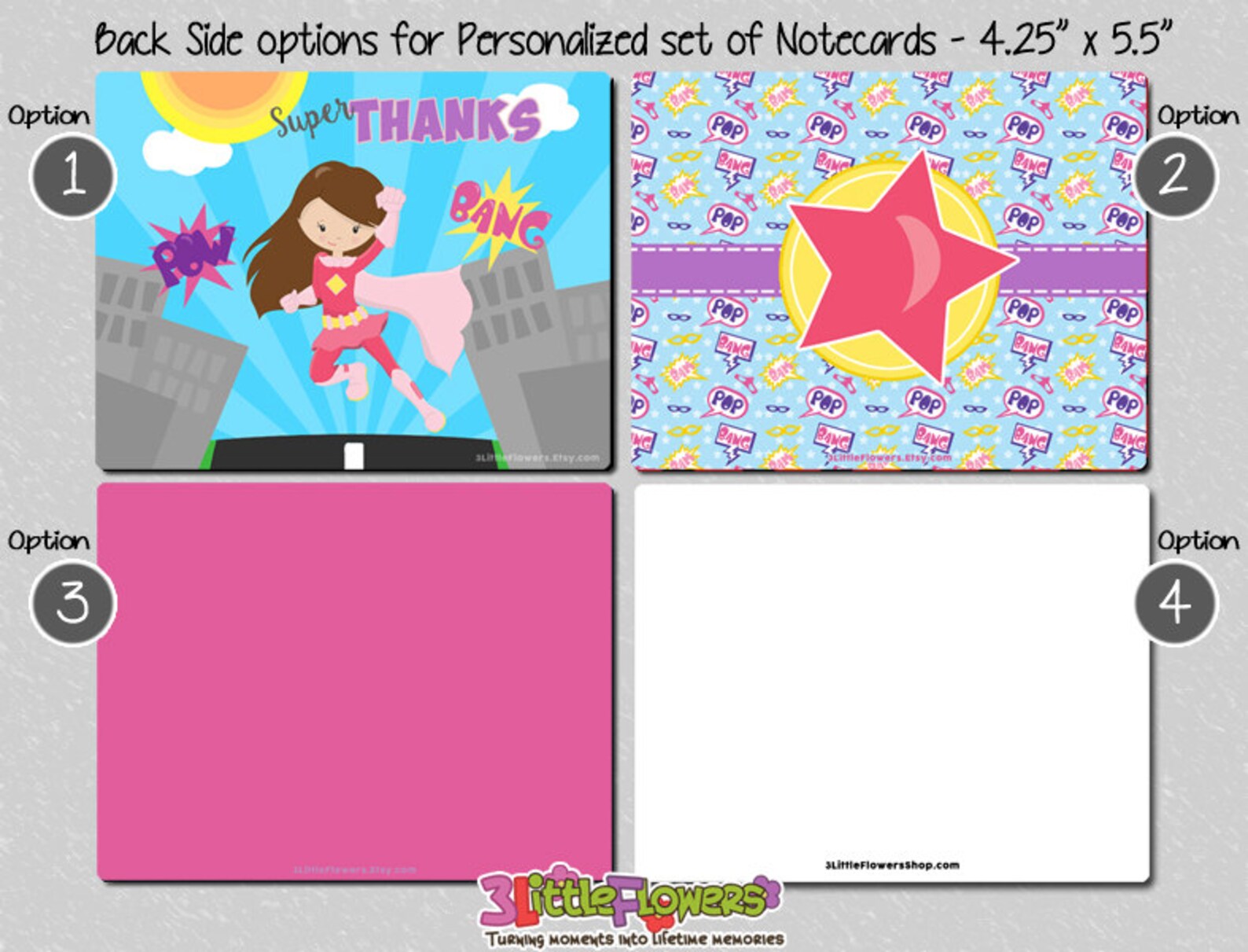 Superhero Note Cards Set of Personalized Note Cards 4.25 - Etsy