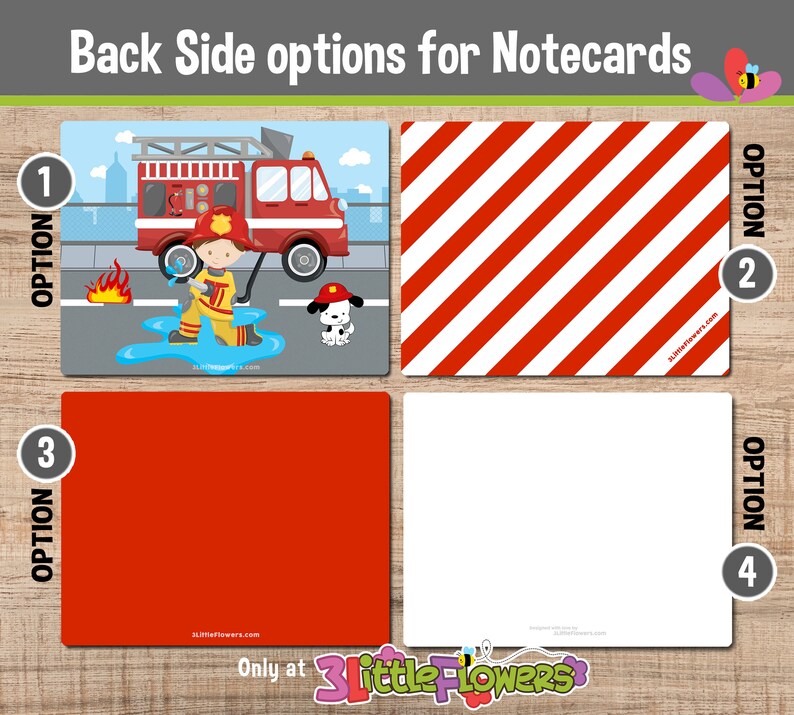 Fireman Note Cards - Set of Personalized Note Cards - 4.25” X 5.5 ...