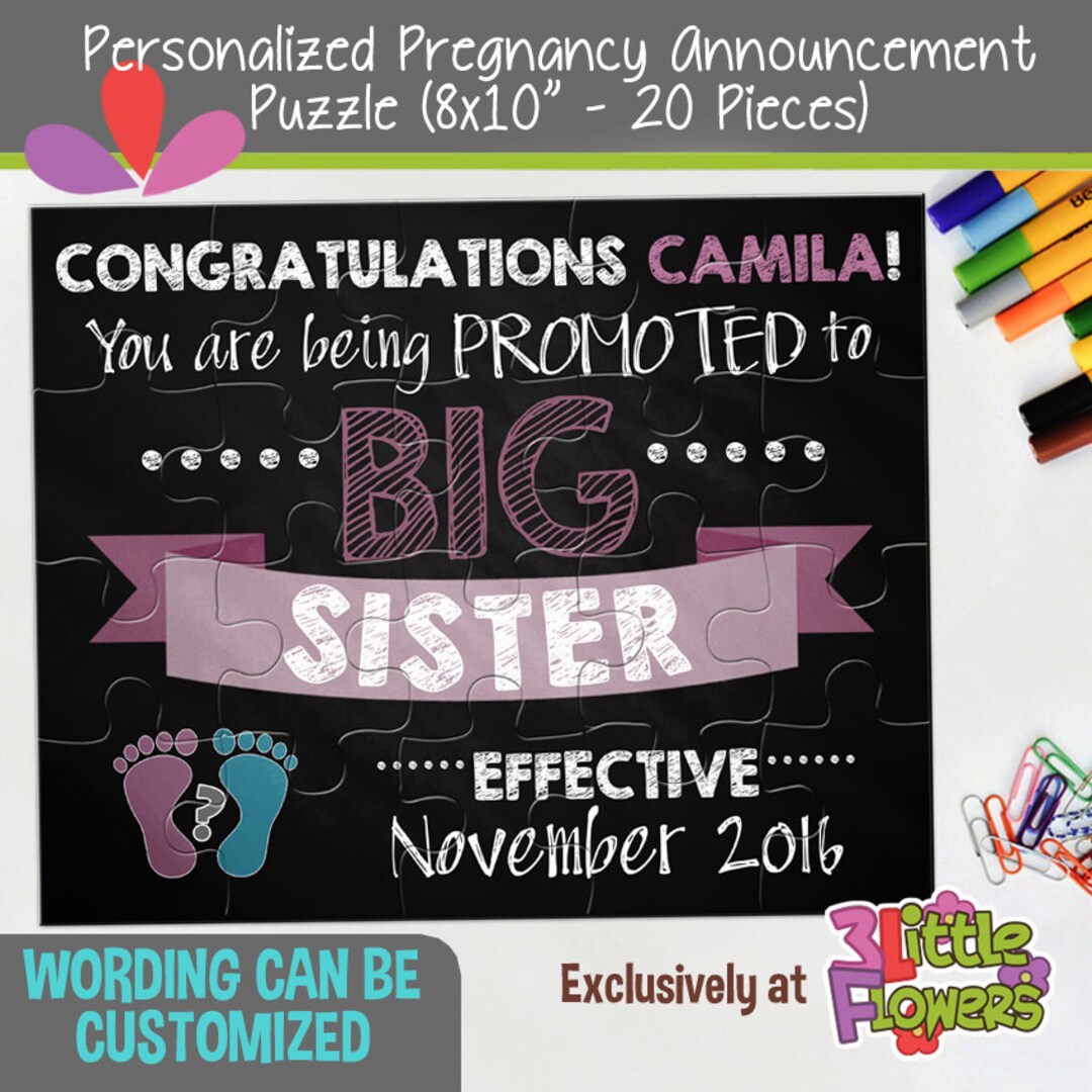 Personalized Pregnancy Announcement Puzzle Personalized - Etsy