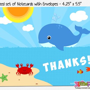 Whale Note Cards Set of Personalized Note Cards 4.25 x | Etsy