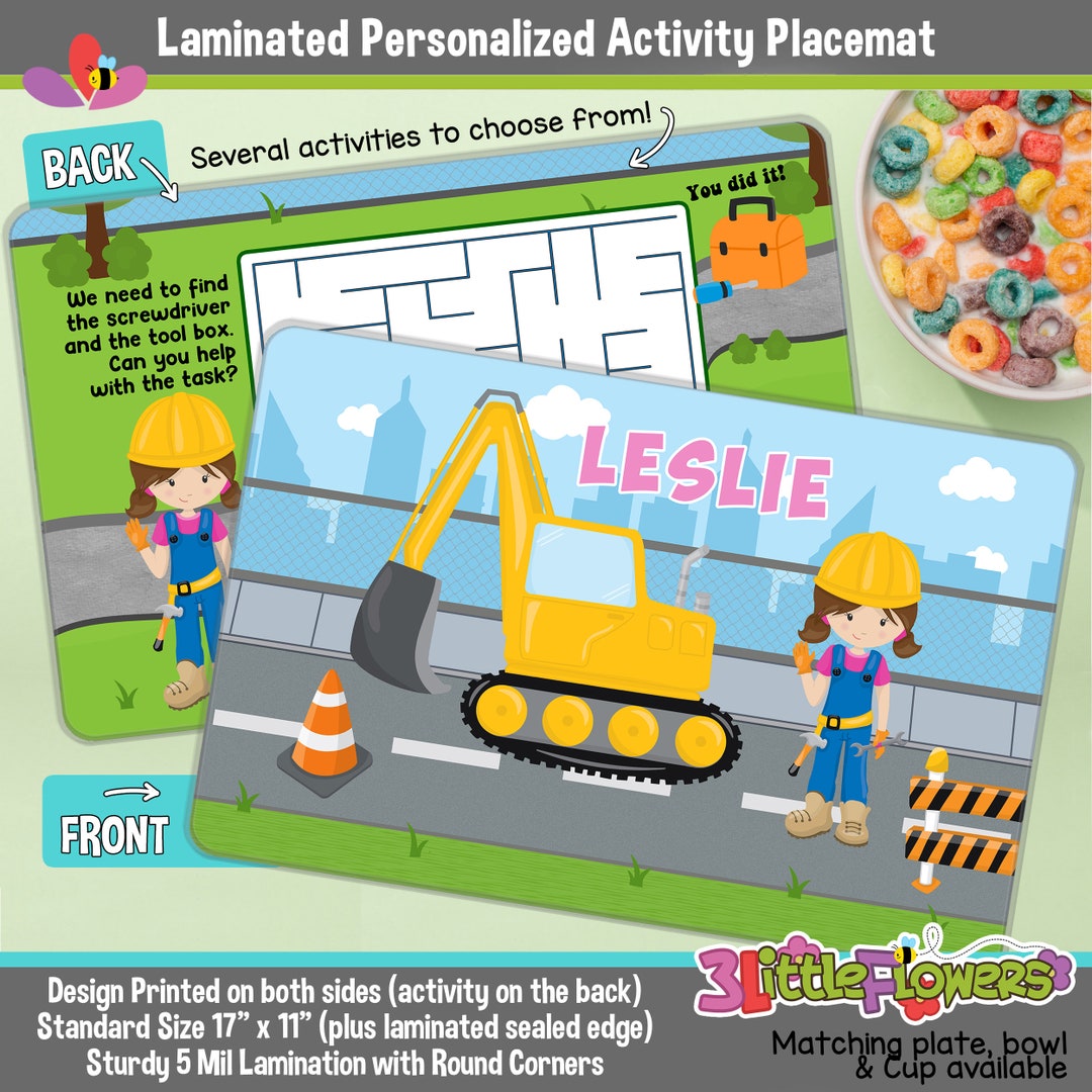 Personalized Construction Worker Placemat - Personalized Placemat for ...