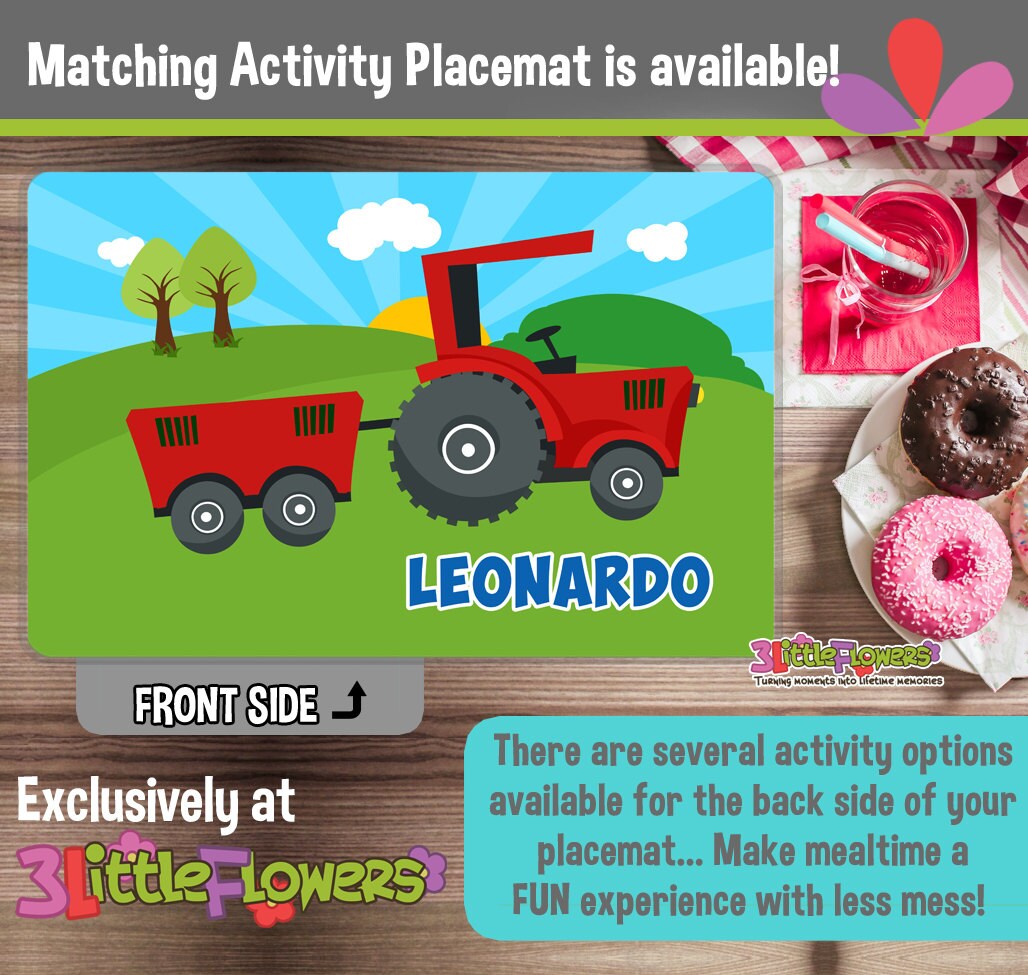 Tractor Plate and Bowl Set Personalized Plastic Children - Etsy